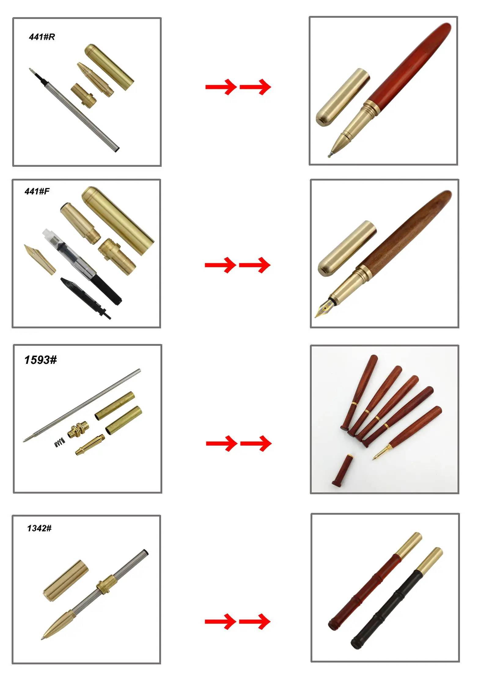 Unfinished Customized Wooden Pen Making Kits - DIY Fun