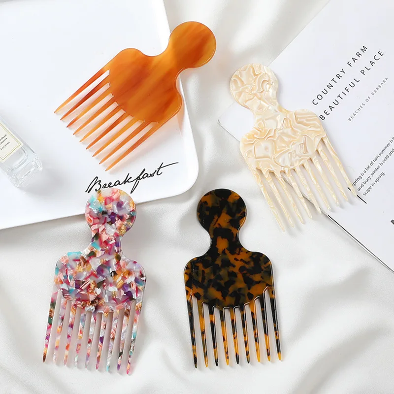 Tortoise Shell Cellulose Acrylic Tooth Comb Newest Korean Stylish Wide ...