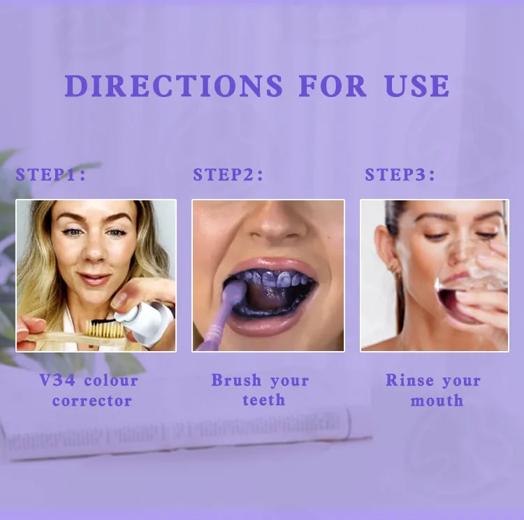 Oem Brightening Purple Toothpaste Tooth Teeth Whitening Serum V34 ...