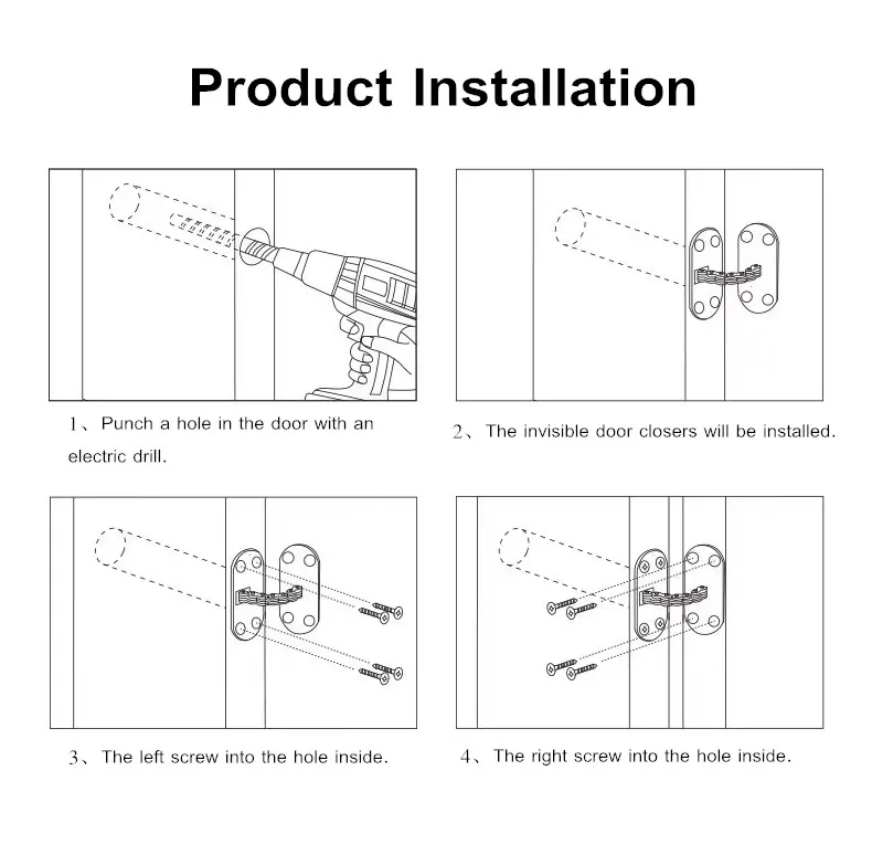Concealed Door Closer Chain Fire Rated Spring Hidden Internal Nickel