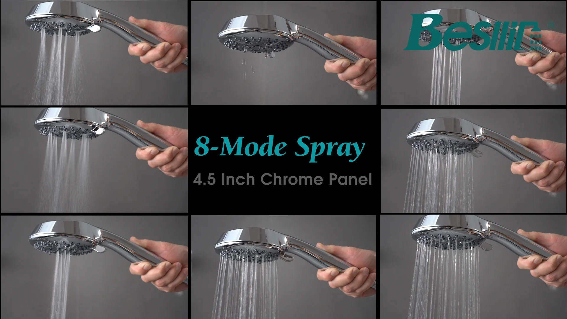 American Style Bathroom Matte Black Handheld Shower Head Multi Function ...