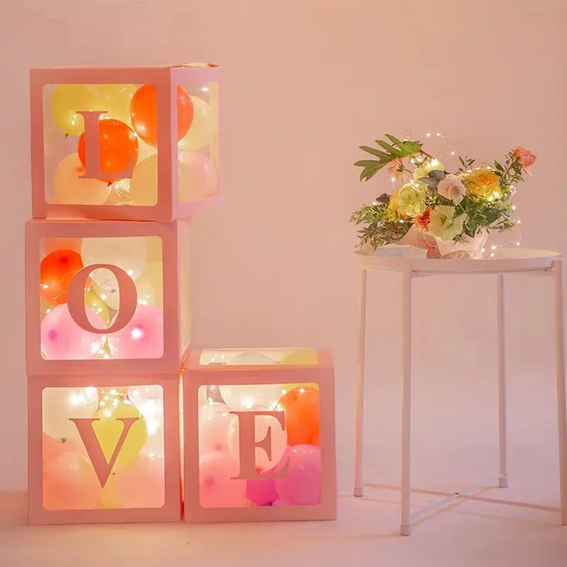 Large Transparent Clear Balloons Boxes With Baby Letter Baby Shower ...