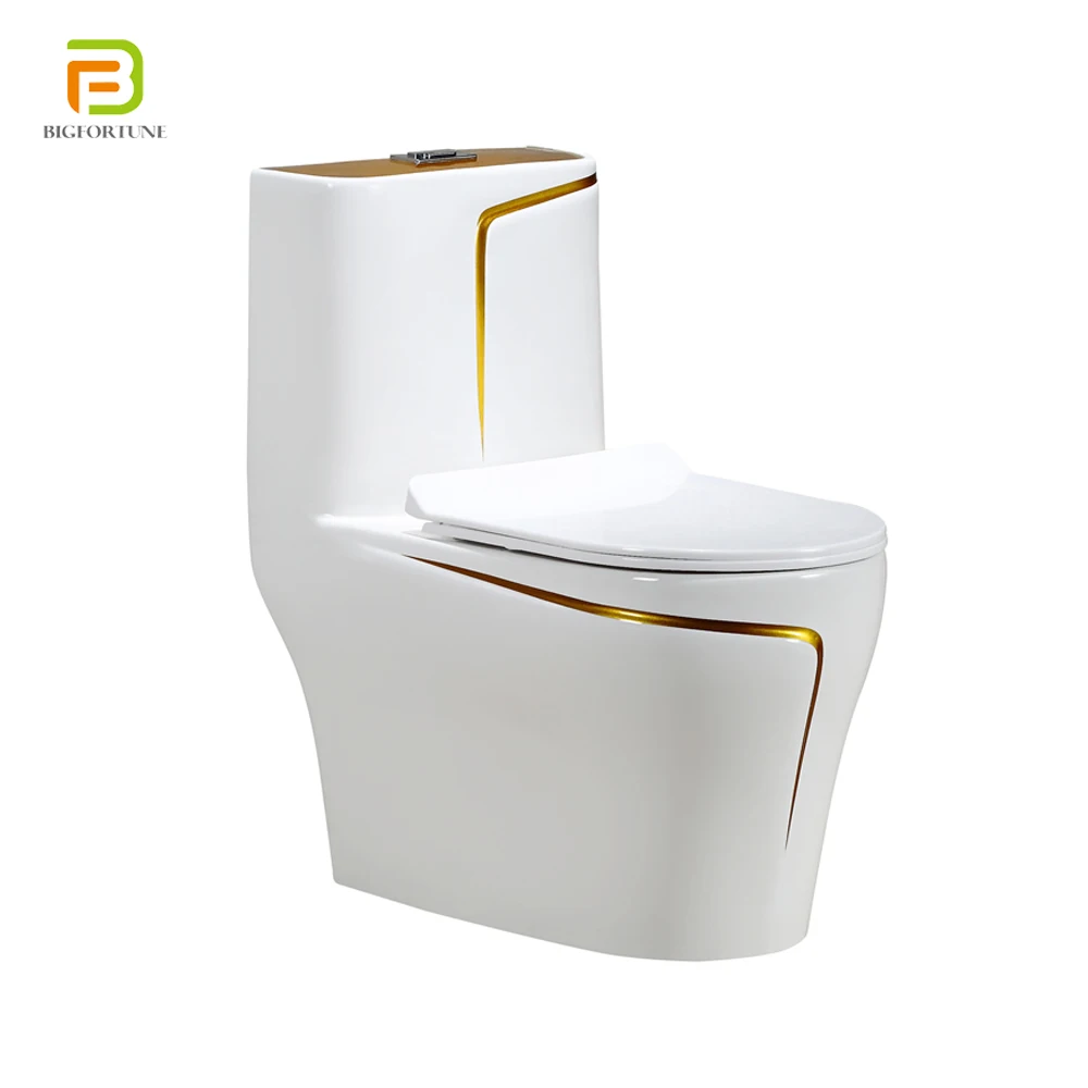 Modern Design Grey Bathroom Floor Mounted P-trap One Piece Toilet Water ...