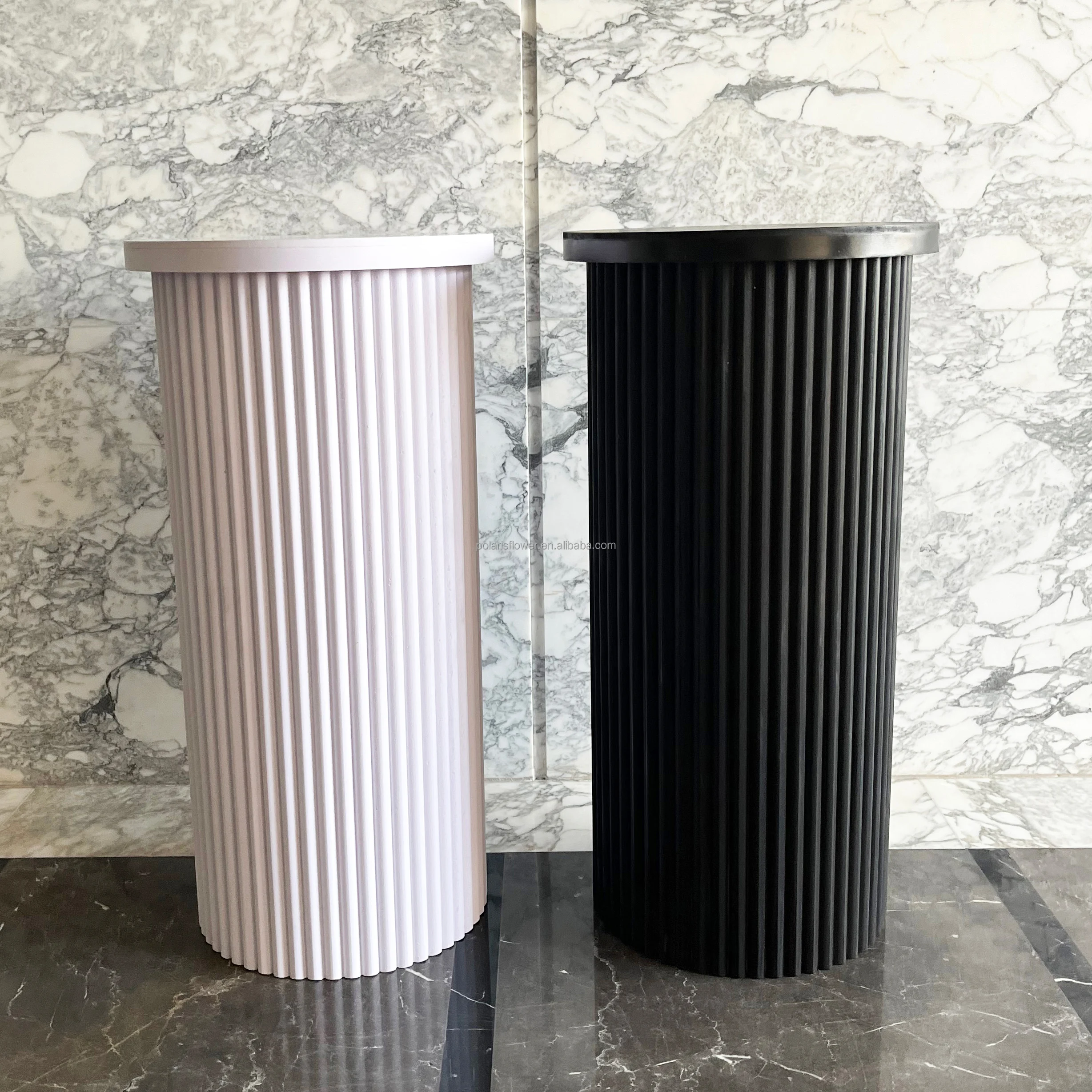 Black Wedding Round Acrylic Pvc Ripple Plinth - Buy Black Wedding ...
