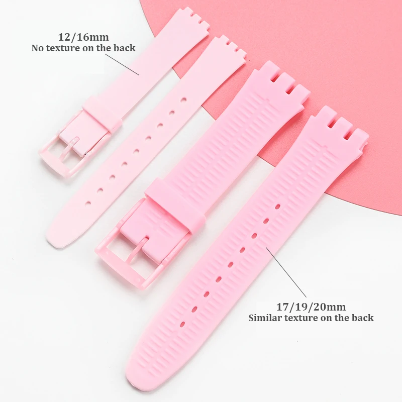 For Swatch Watch Bands Multi Color Silicone Watch Strap 12mm 16mm 17mm ...