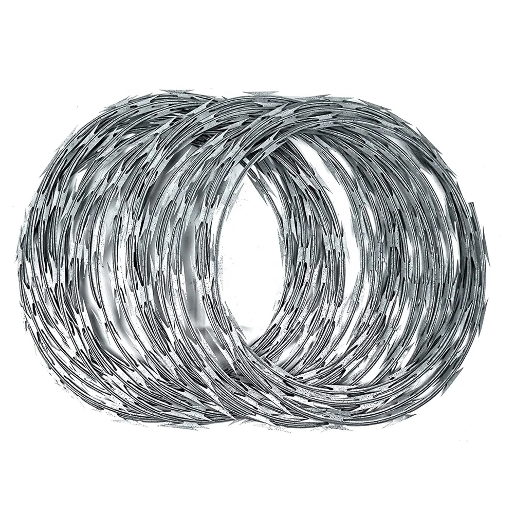 galvanized flat security fencing razor wire combat wire safety razor ...