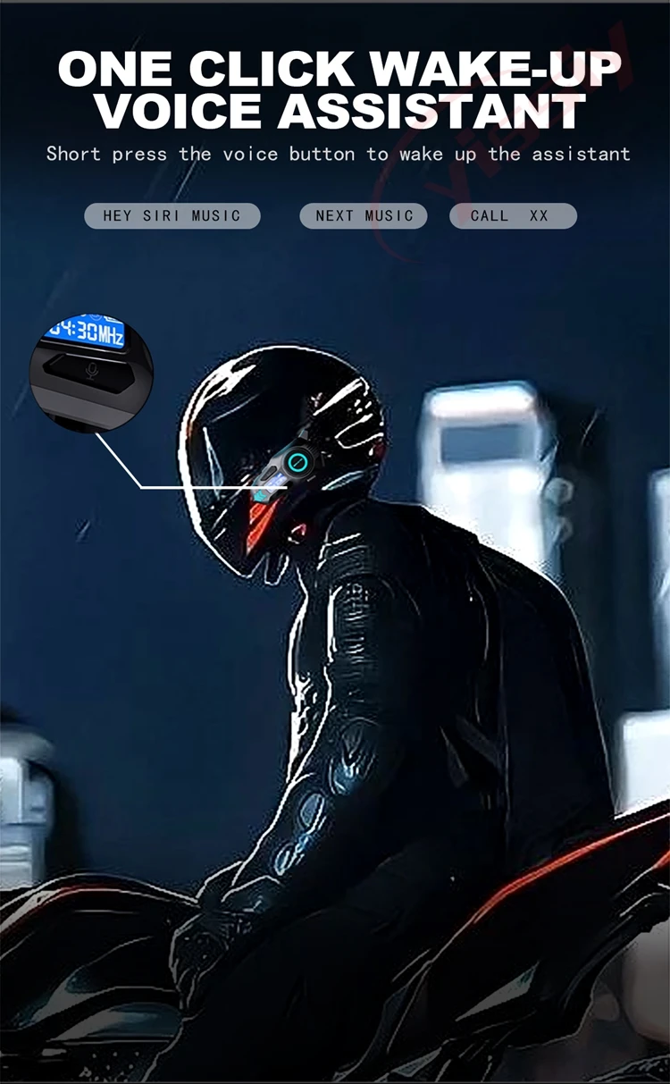 K09 Motorcycle Helmet Earphone: Wireless Intercom Headset with FM Radio ...