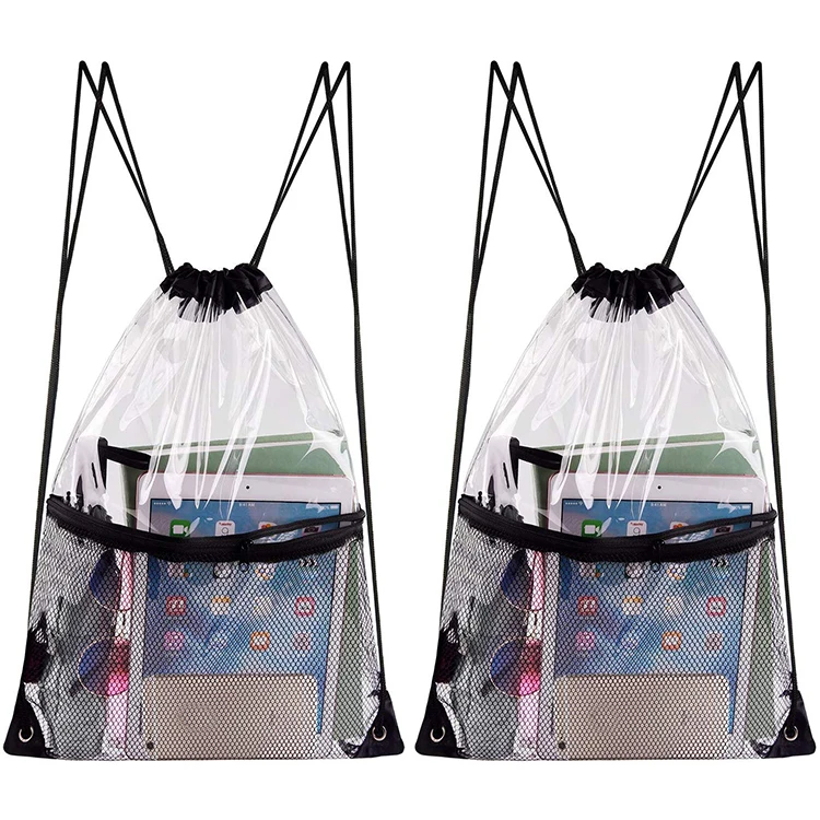 Heavy-duty Large Clear Pvc Drawstring Bag Waterproof Pvc Backpack With ...