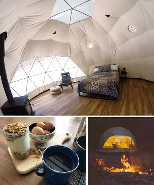 2 Person Dome House Tents with Bathroom & Air Conditioning