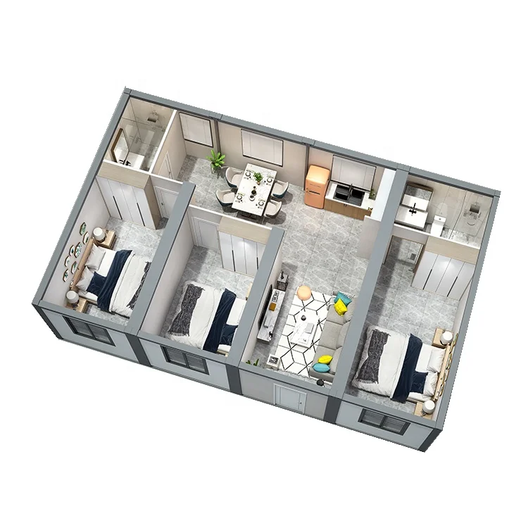 Flat Pack Container Modular Mobile House - 3 Bedroom