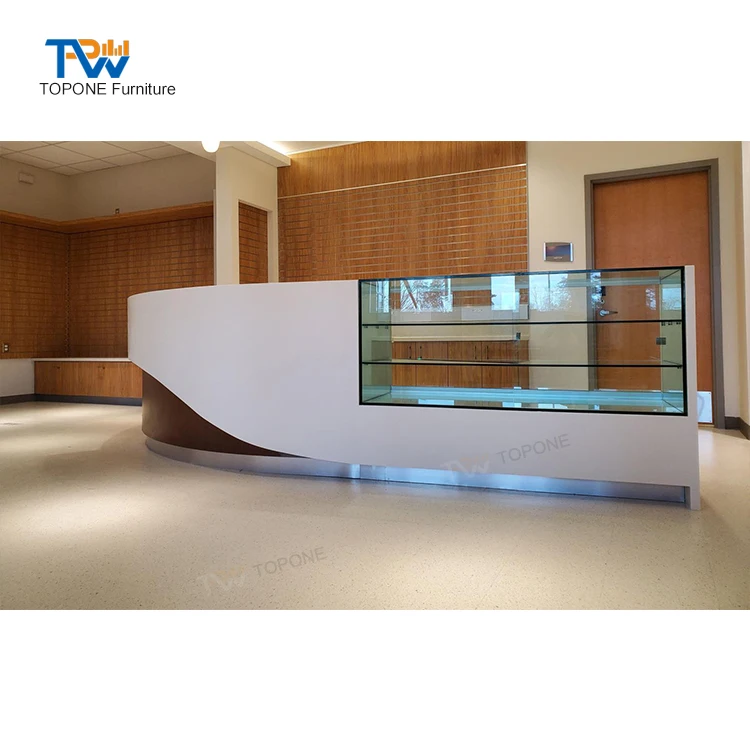 Modern Curved Design Wood And Stone Boutique Toys Shop Cashier ...