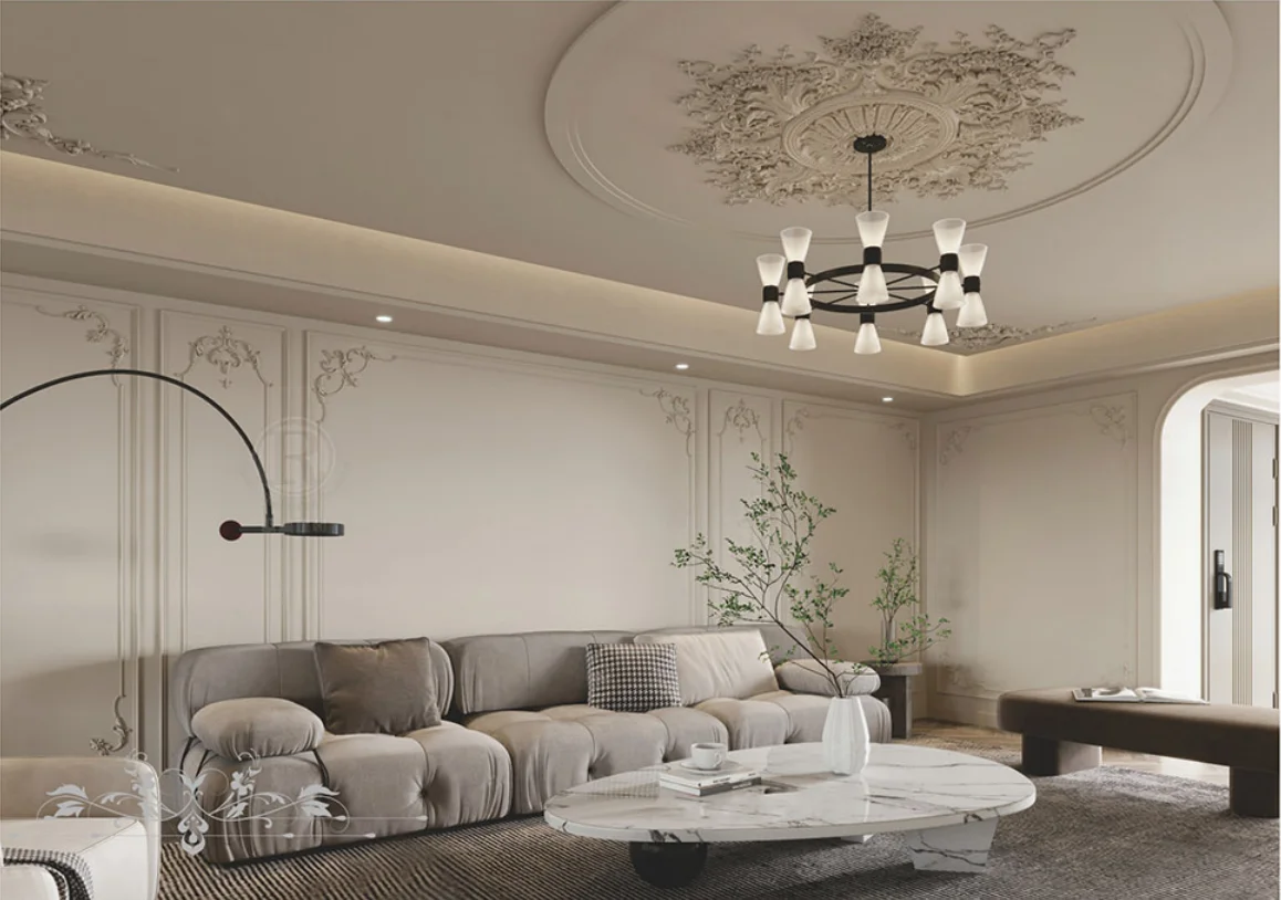 Modern Design Polyurethane PU Ceiling Medallion for Villa Hotel ...