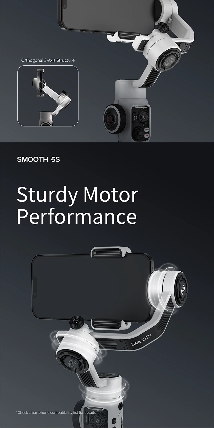Zhiyun Smooth 5s Combo 3-axis Smartphone Handheld Gimbal Stabilizer ...