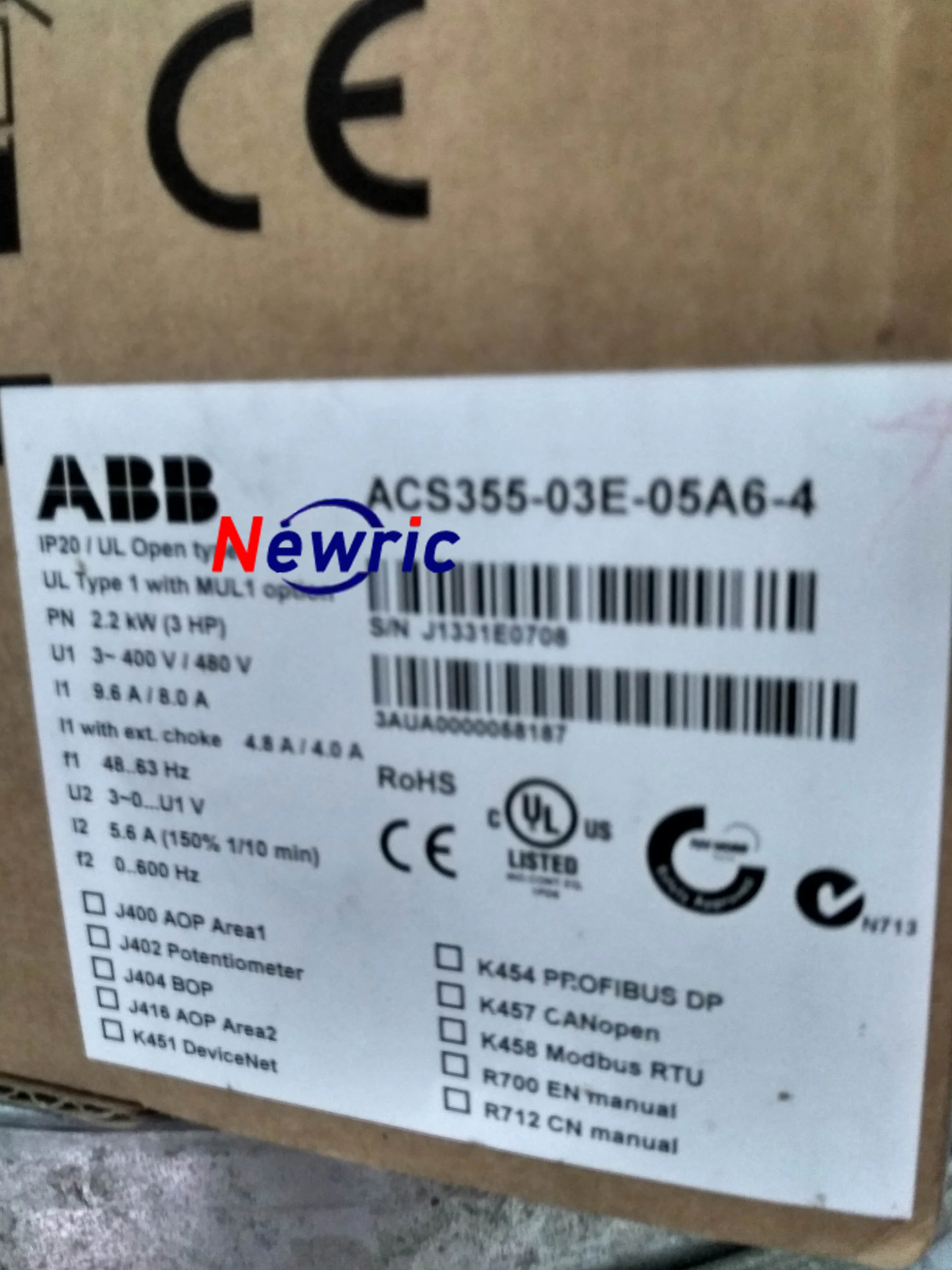 Original Abb Acs355 Series Inverter Drive Acs355-03e-15a6-4 Frequency Converter Good Price - Buy ...
