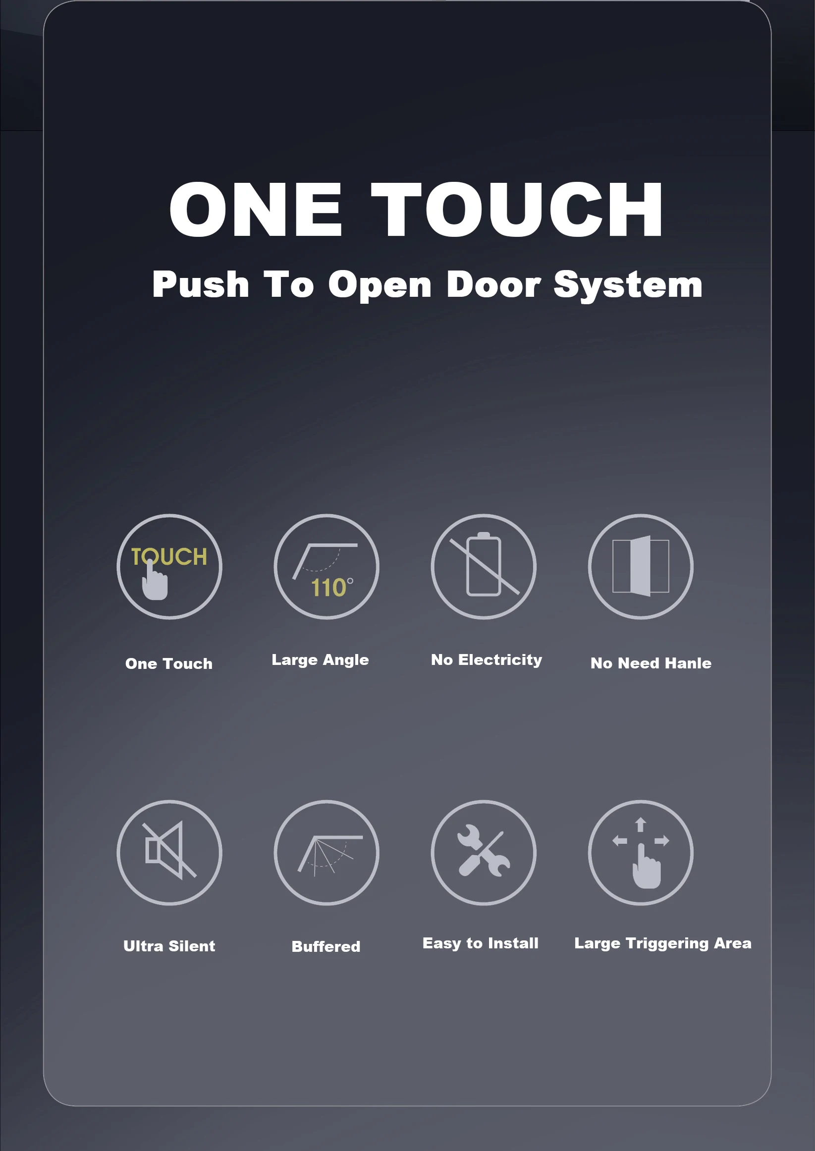 ROEASY Heavy Duty Cabinet Door Latch - One Touch Opener