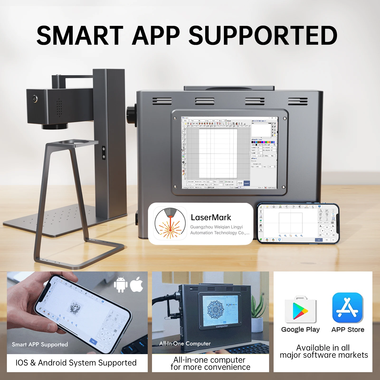 Mobile App Operation Mr Carve C2S 20W Fiber Laser Engraving Machine