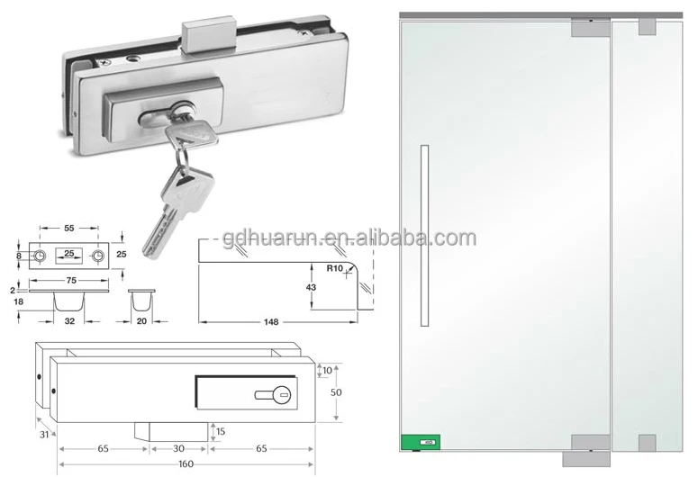 Frameless Glass Door Patch Fitting Bottom Lock Patch Fitting - Buy Lock ...