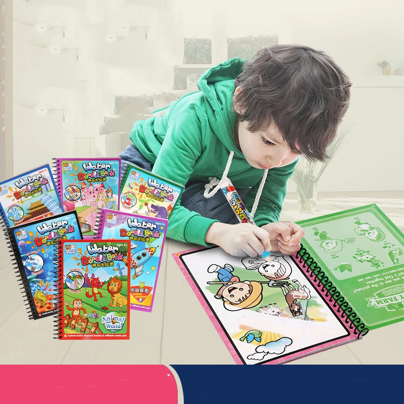 Magic Water Drawing Book - Reusable Coloring Fun for Kids