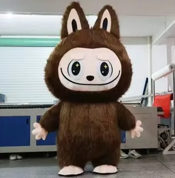 Brown Cute Inflatable Plush LABUBU Halloween Costume Fancy Dress ...