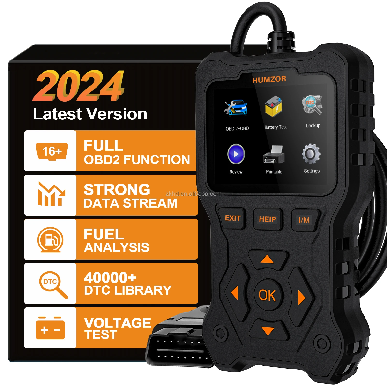 HUMZOR NC510 OBD2 Car Diagnostic Tool - 11 Languages, 9 Protocols