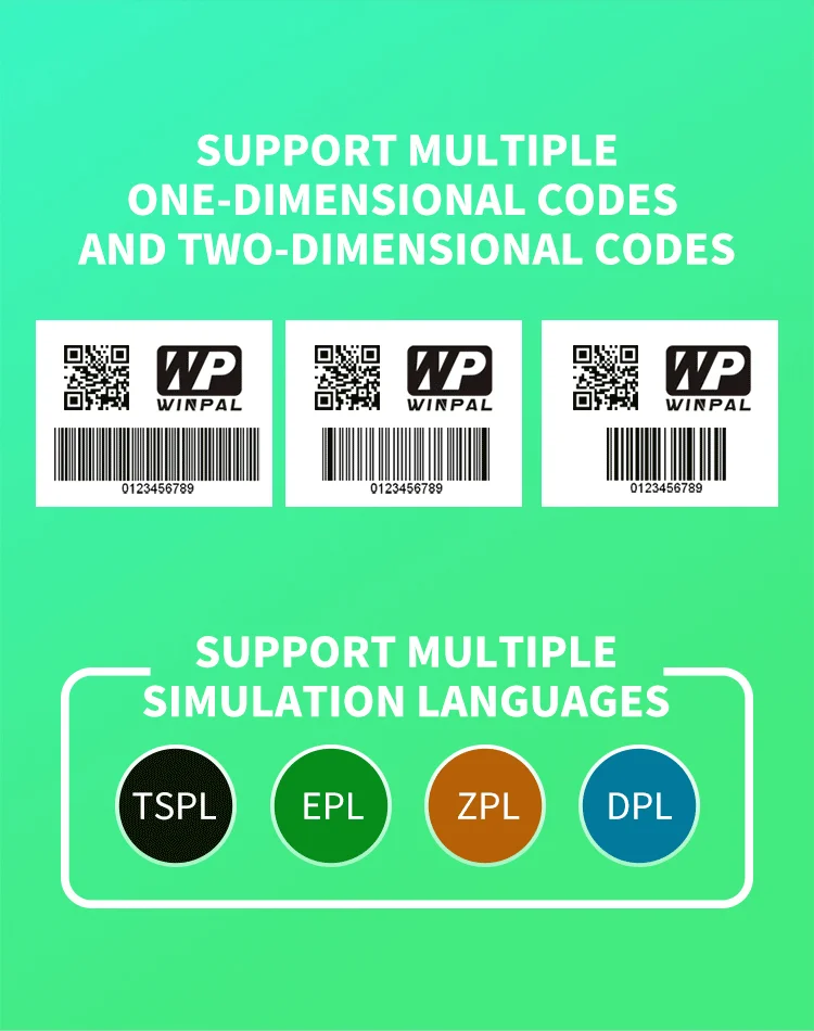 Winpal Wp300b Desktop 4 Inch Thermal Printers Barcode 4x6 Label Printer ...