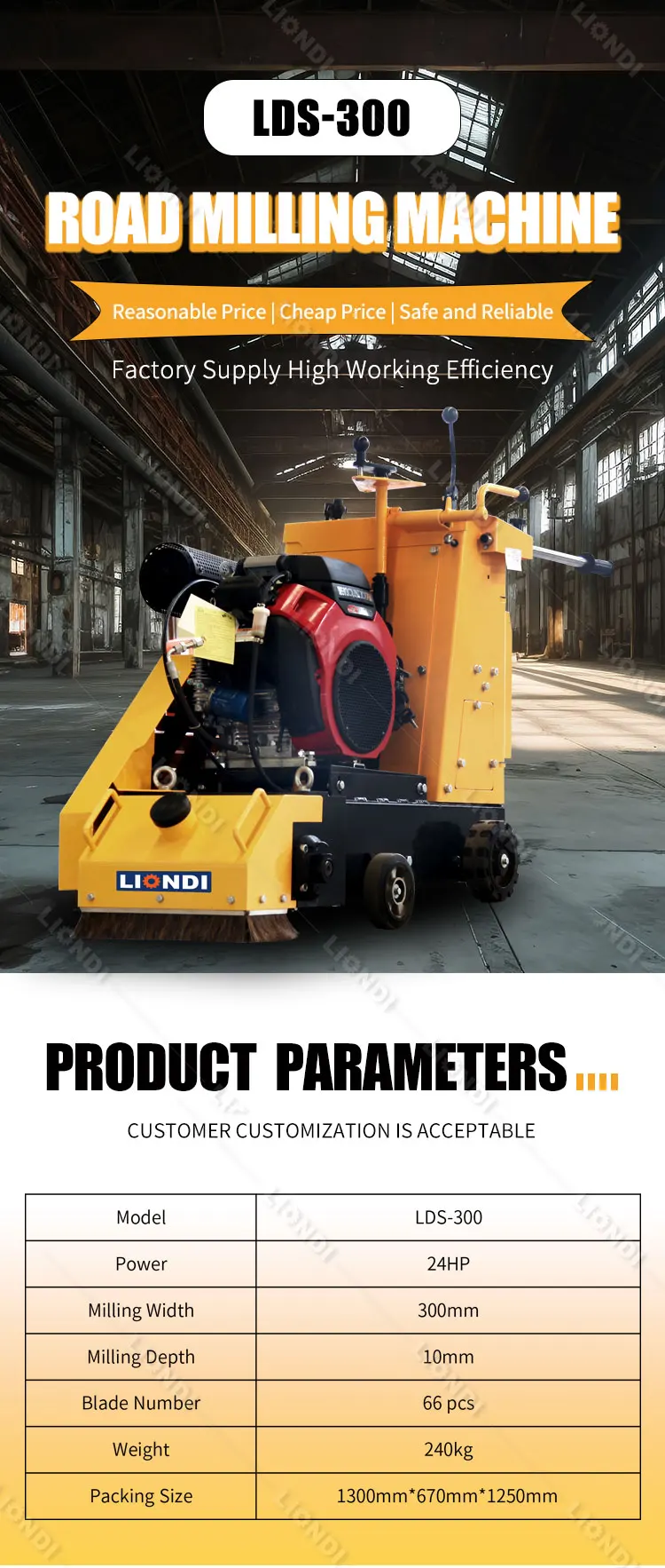 Small Concrete Pavement Milling Machine 66 Insert Milling Machine ...