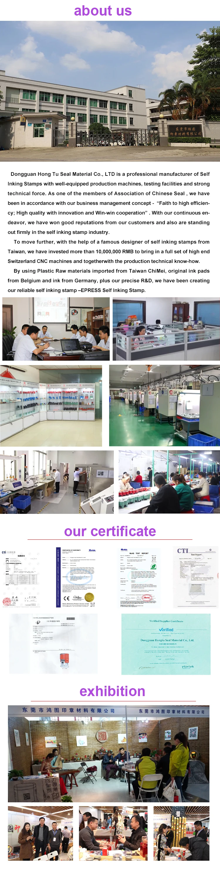 Custom Factory Automatic Self Inking Stamp Office Rubber Self-inking ...