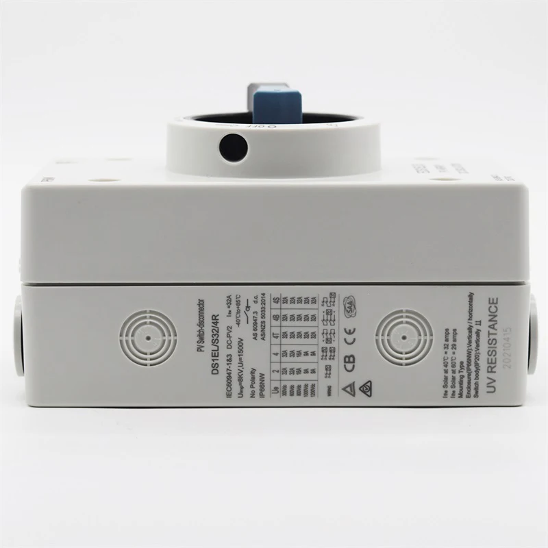 Ip66 Waterproof Pv Dc Isolator Switch 4p 32a 1000v 1500v With Solar Connector For Solar System