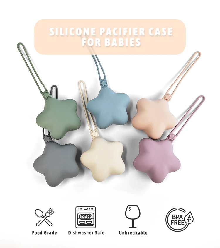 Soft, Flexible Baby BPA Free Pacifier Case - Diaper Bag Backpack