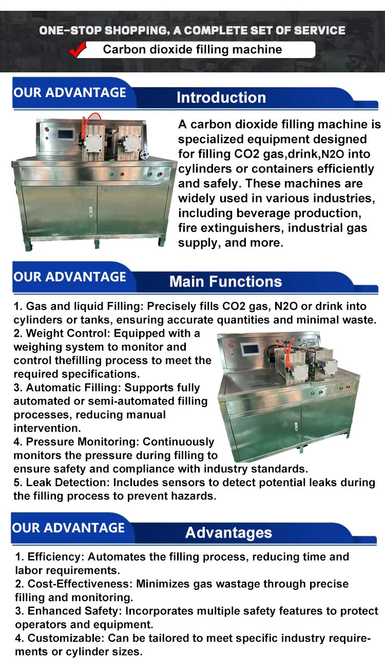 Advanced Automatic PLC Operated Beverage Gas Filling Equipment Easy-to ...