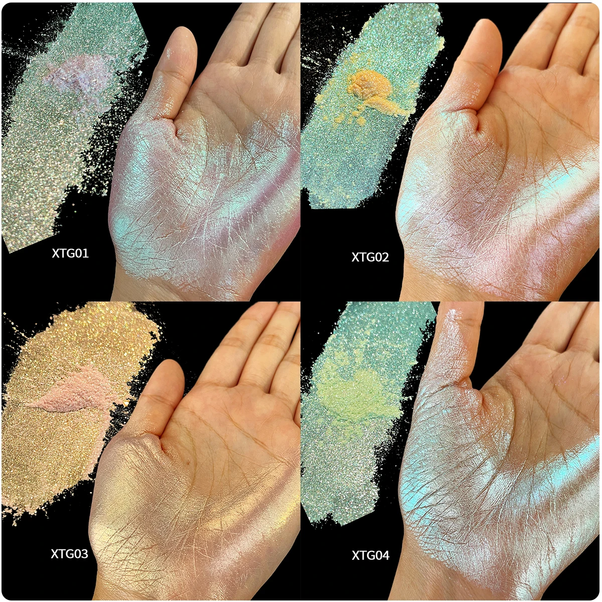 Sliver Green Multichrome Highlighter Pigment Cosmetic Lip Gloss Pigment ...