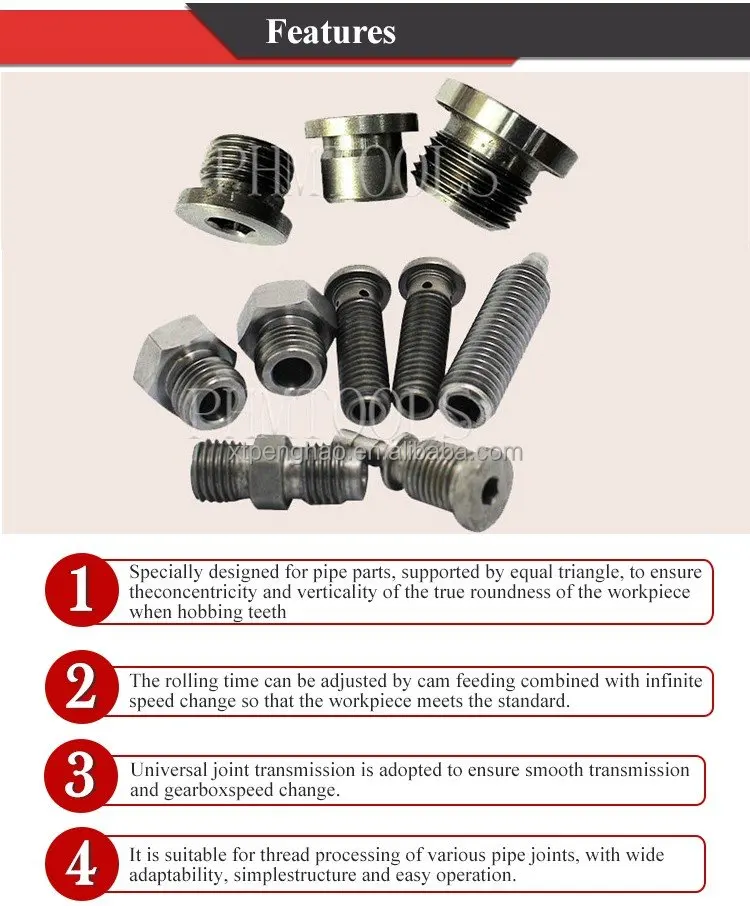 Pipe With Taper Thread Rolling Machine Hydraulic Tube Thread Rolling ...