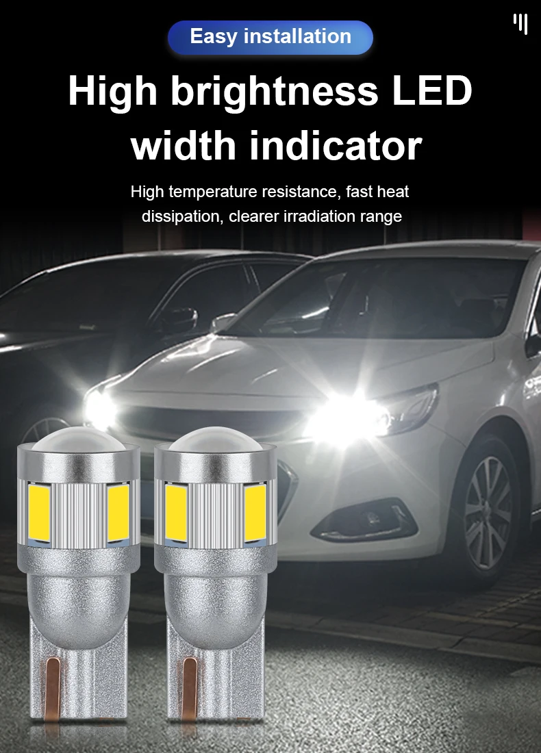 White Color 5730 6smd 12v Canbus Auto Wedge Parking Lights Width ...