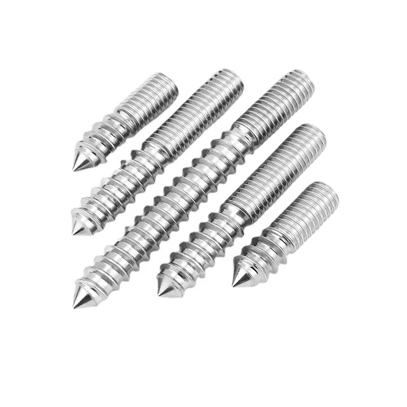 304 Stainless Steel Hexagonal Double Head Tooth Pointed Tail Screw With ...