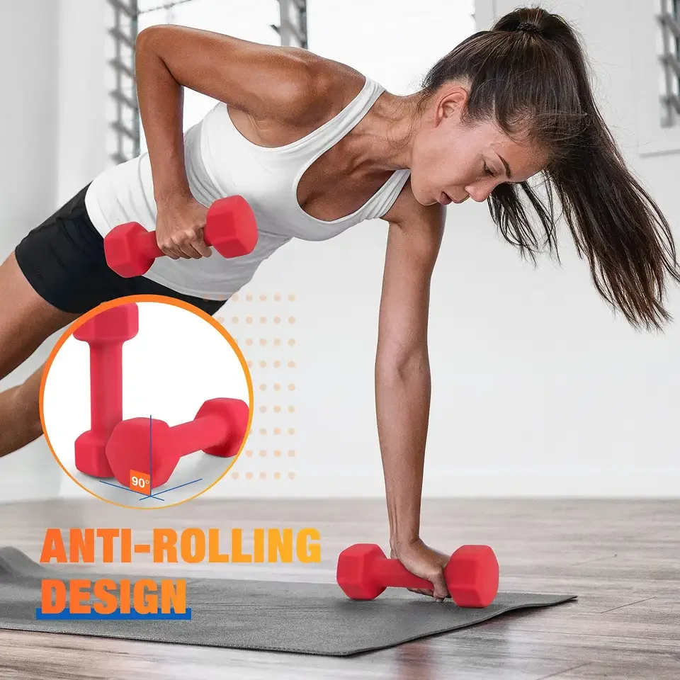 Body Sculpting Colorful Coated Women Seniors Teens Dumbbell Weights