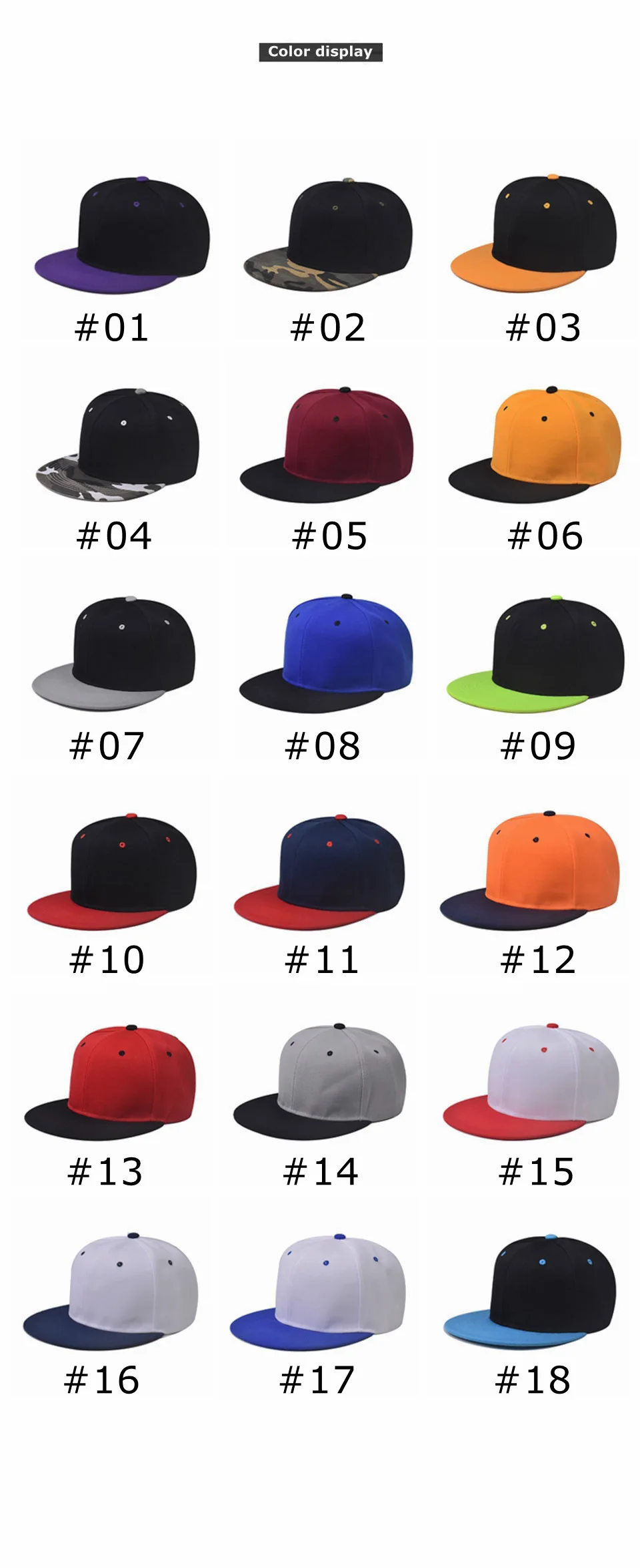 Patchwork Color Flat Brimmed Baseball Cap Fashion Baseball Hat Flat ...