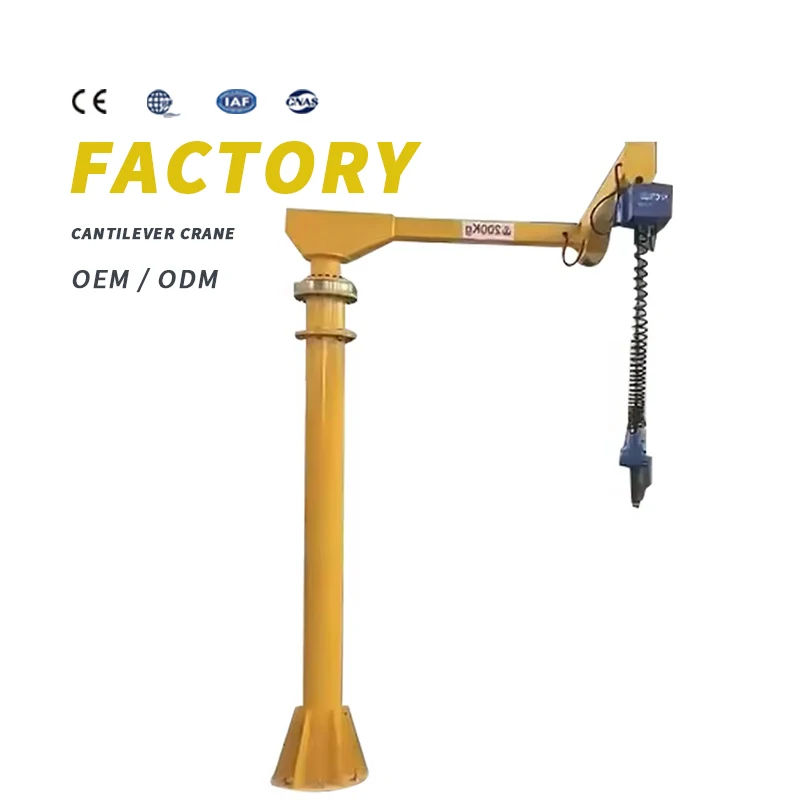 Folding jib cranes 0.5 tonne workshop stationary small space-swinging ...