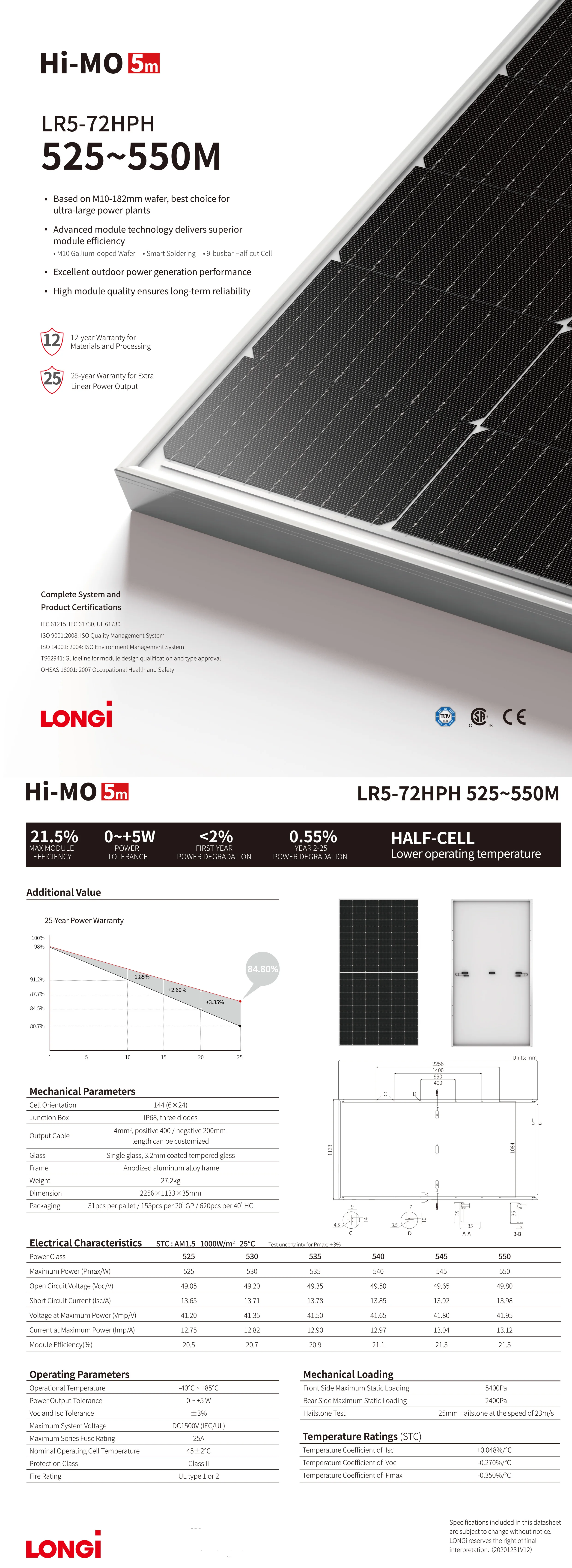 Longi Hi-mo5m 535w Solar Panels Mono Solar Power System Use Solar Panel ...