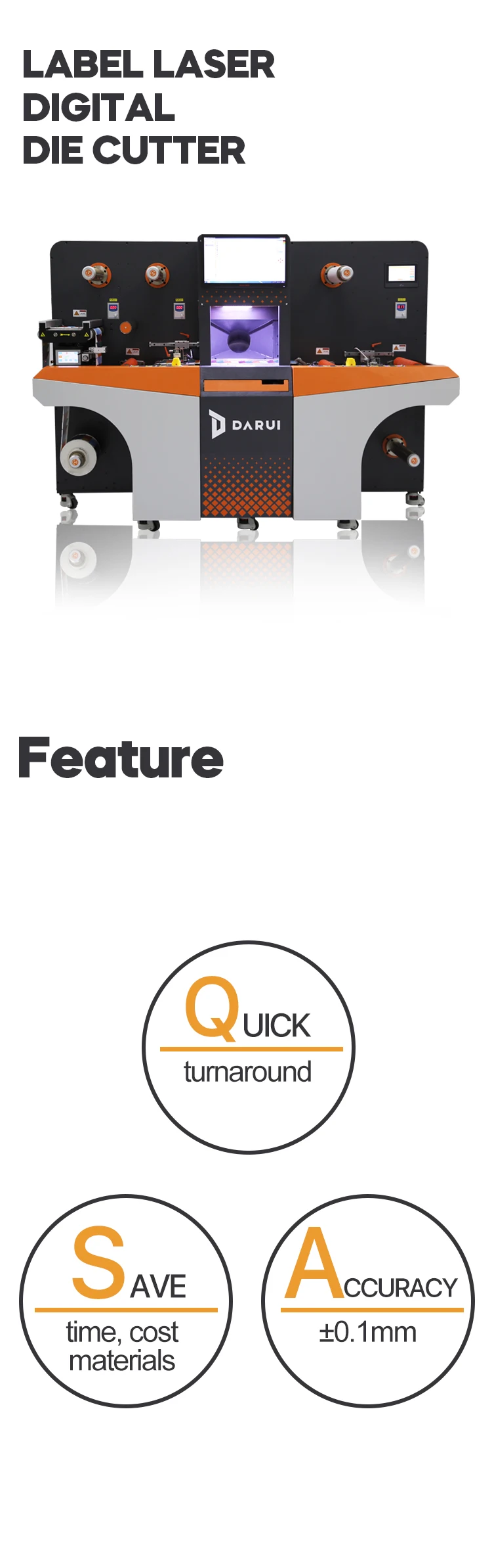 Ningbo DARUI J3 Roll to Sheet Cutting Machine - Laser Label Cutting Machine