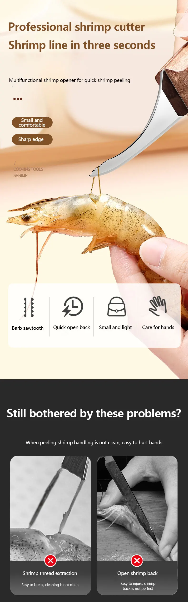 Multifunctional Shrimp Line Fish Maw Knife Shrimp Cleaner Knife Prawn ...