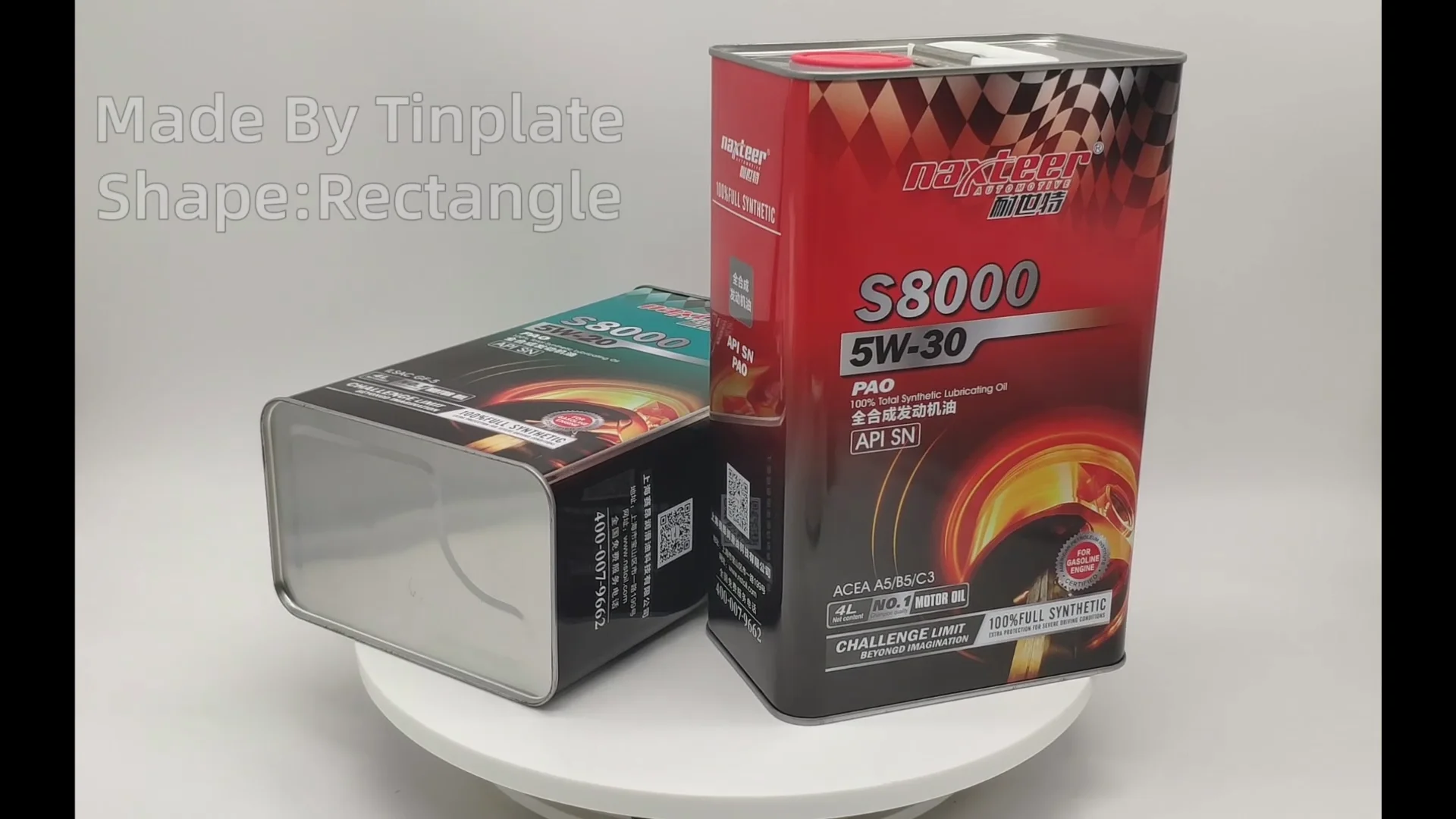 4 Liter Empty Square Tin Can 4000ml Empty Lubricant Engine Motor Oil ...