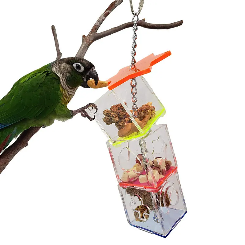 Durable Acrylic Bird Foraging Feeder Cross-Border Application Pet Bowls ...