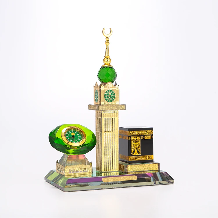 Islamic Muslim Souvenirs Gifts Mecca Makkah Royal Crystal Glass Clock ...