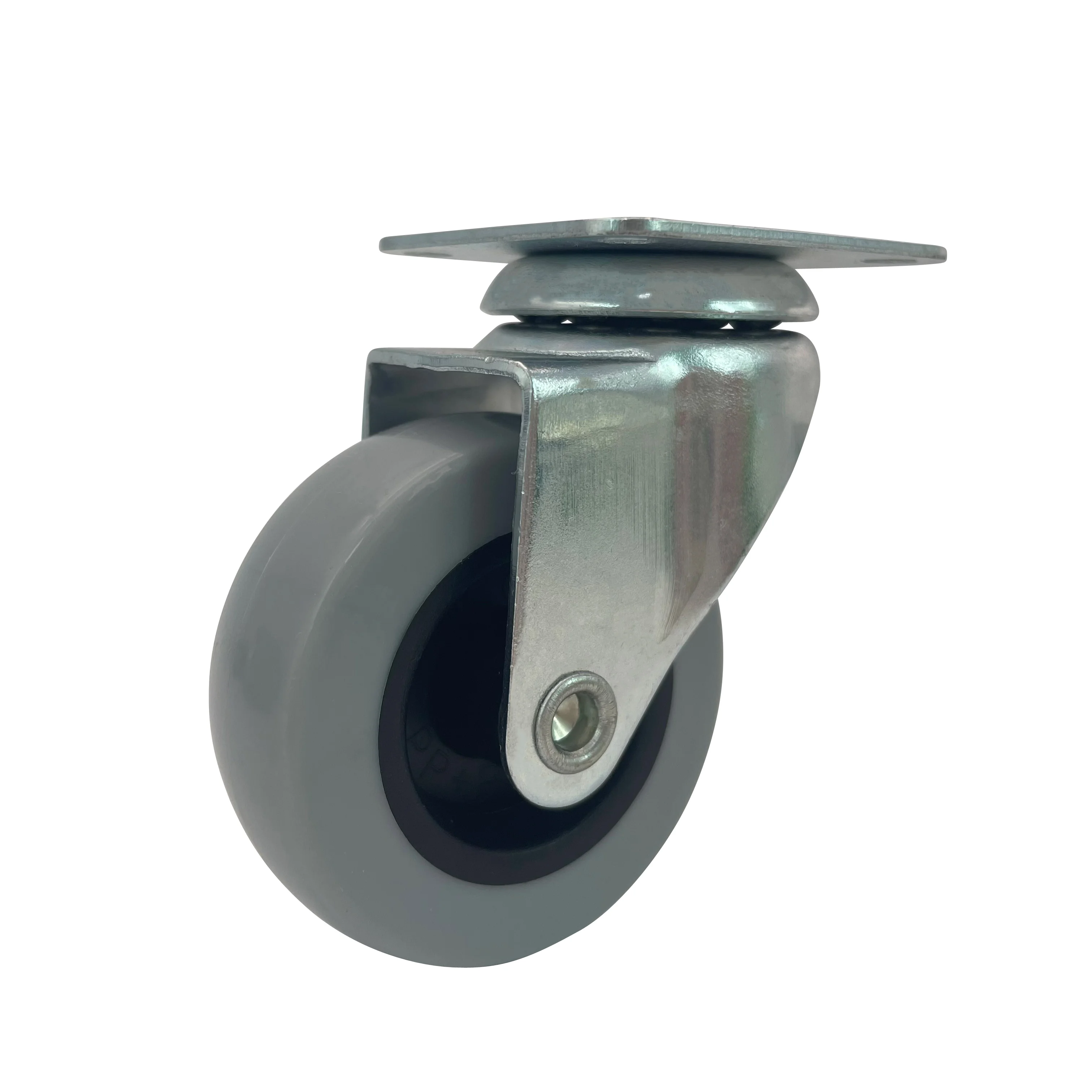 Hand Truck Trolley 3inch Ridgid Swivel Castor Brake Plate Rubber Gray ...