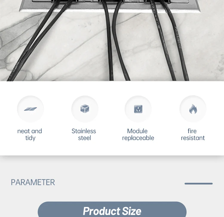 Open-type Stainless Steel Floor Socket Eu Power Supply Six Position ...