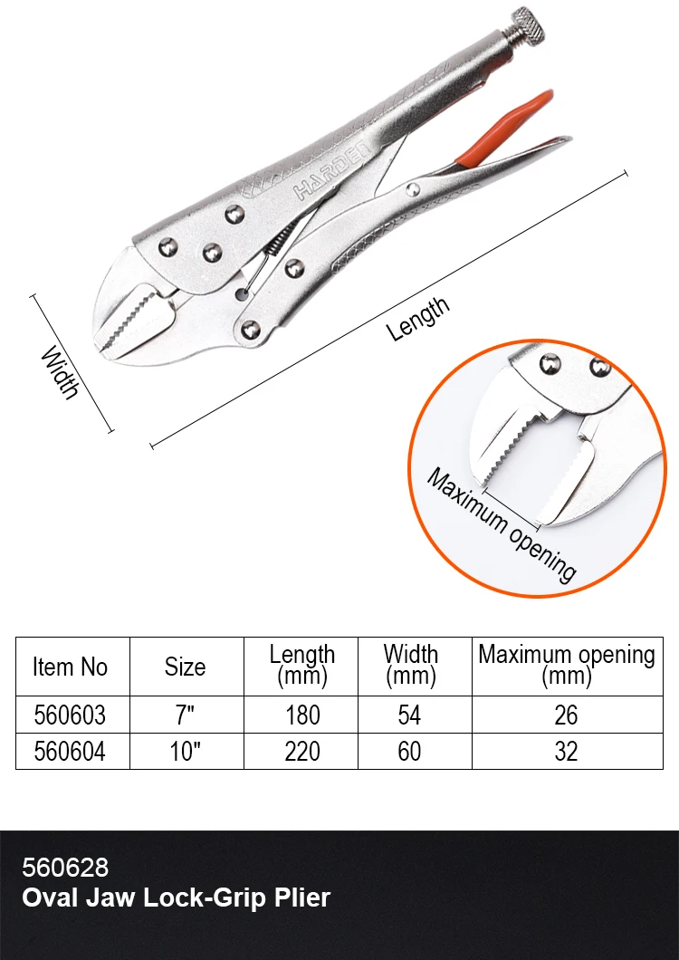 Harden 10" Oval Jaw Lock-Grip Pliers - Versatile Hand Tool
