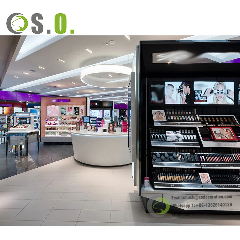Shop Counter Design For Cosmetic Cosmetic Wall Showcase Cosmetic ...