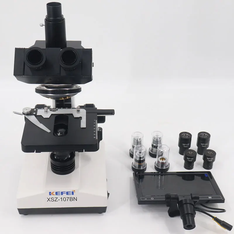 Laboratory Trinocular Binocular Biological Microscope 107 with All in ...