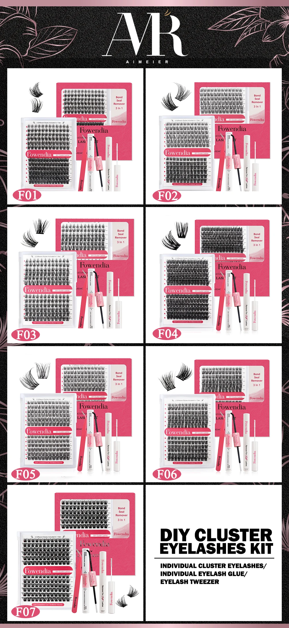 Bulk Cluster Lashes Fluffy Private Label Natural D Curl Cluster Lash ...