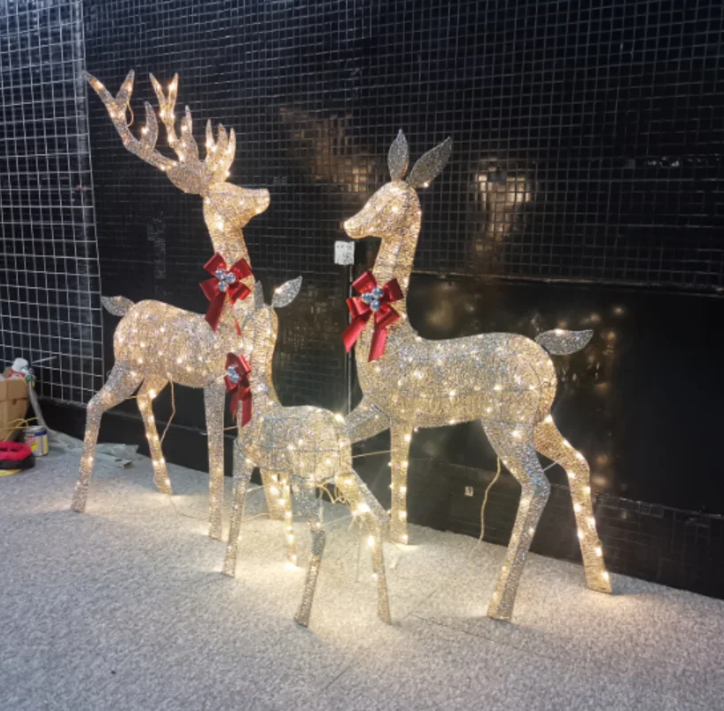LED Lighted Holiday 3D Deer Family - Perfect Christmas Decor